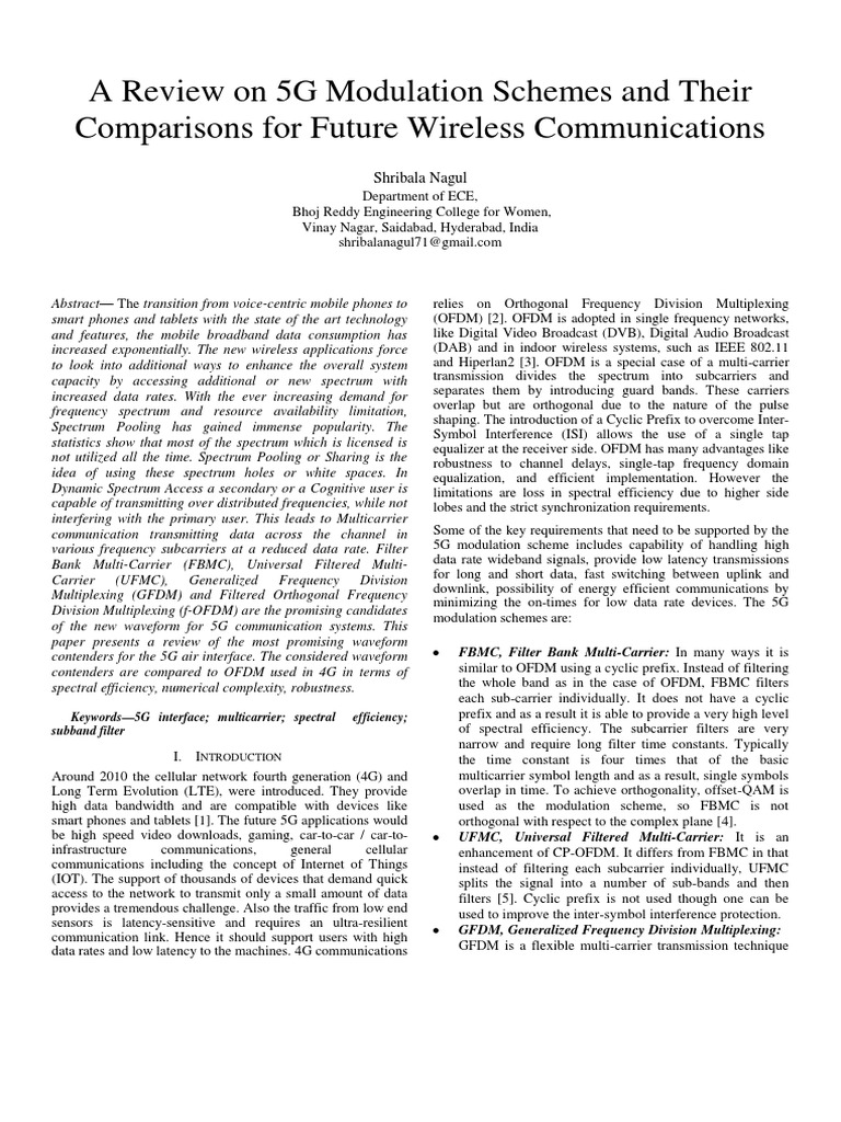 Review - On - 5G - Modulation - Schemes - and - Their - Comparison For ...