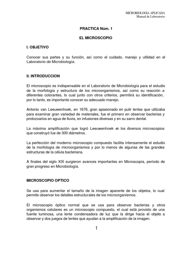 El Microscopio | PDF | Microscopio | Óptica