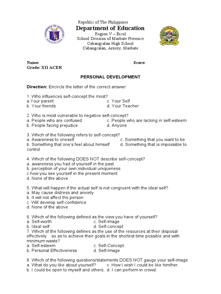 Summative Perdev | PDF | Adolescence | Self Esteem