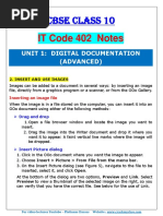 Unit 1 Digital Documentation Class 10 IT CODE 402 | PDF | Page Layout ...