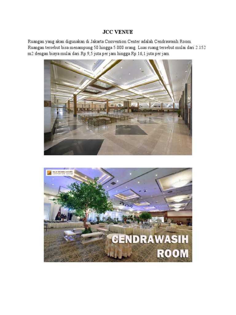 Sewa Cendrawasih Room JCC Senayan | PDF
