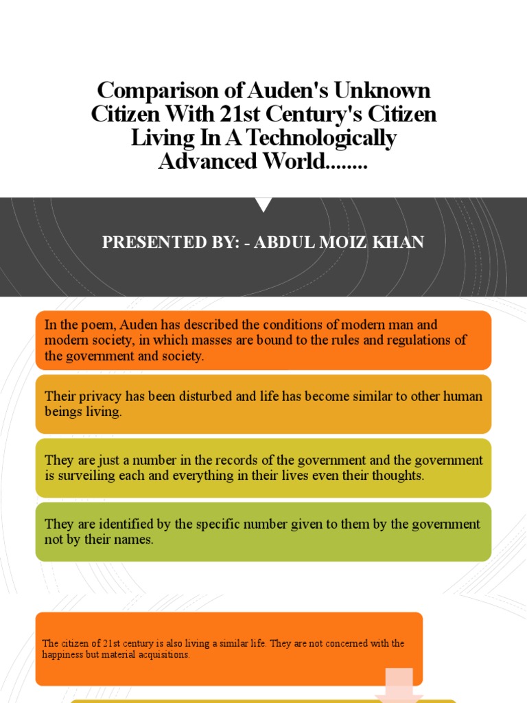 Comparison of Auden's Unknown Citizen With 21st Century's Citizen ...