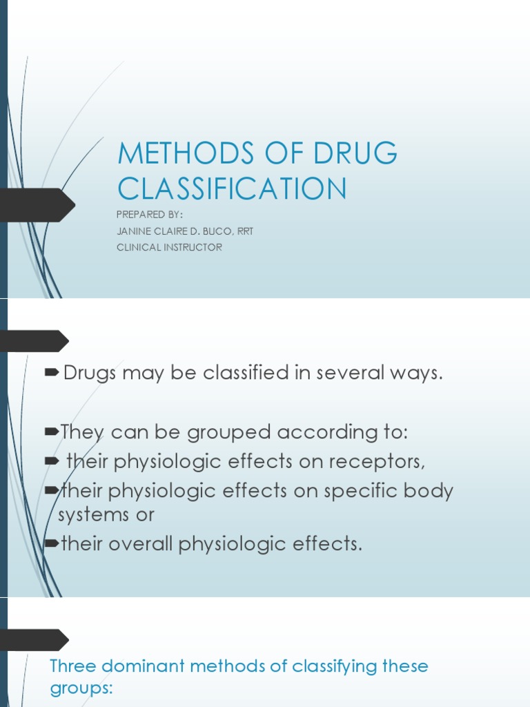 Drug Classification Methods Explained | PDF | Products Of Chemical ...