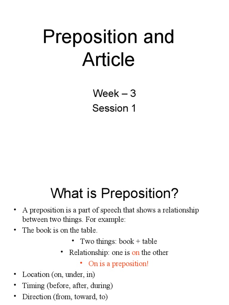 Understanding Prepositions and Articles | PDF | Preposition And ...