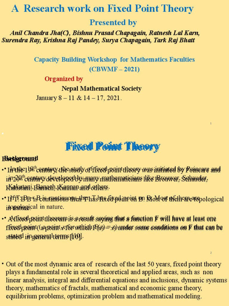 Fixed Point Theory | PDF | Calculus Of Variations | Metric Space