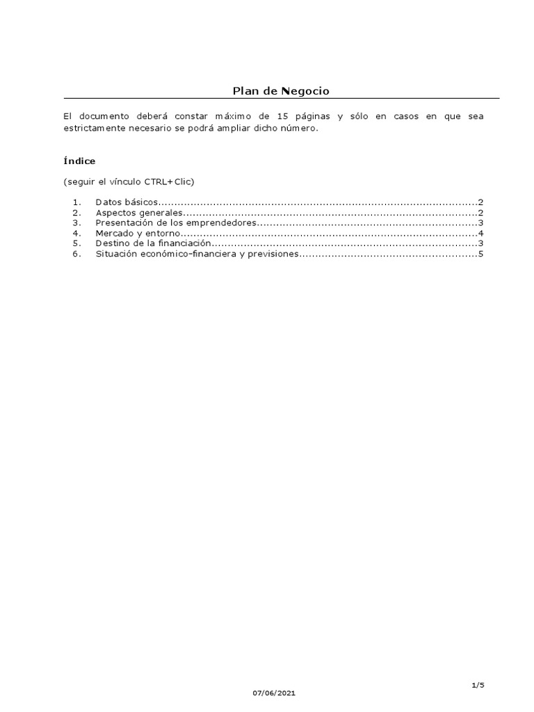 Modelo de Plan de Neg | Descargar gratis PDF | Deuda | Plan de negocios