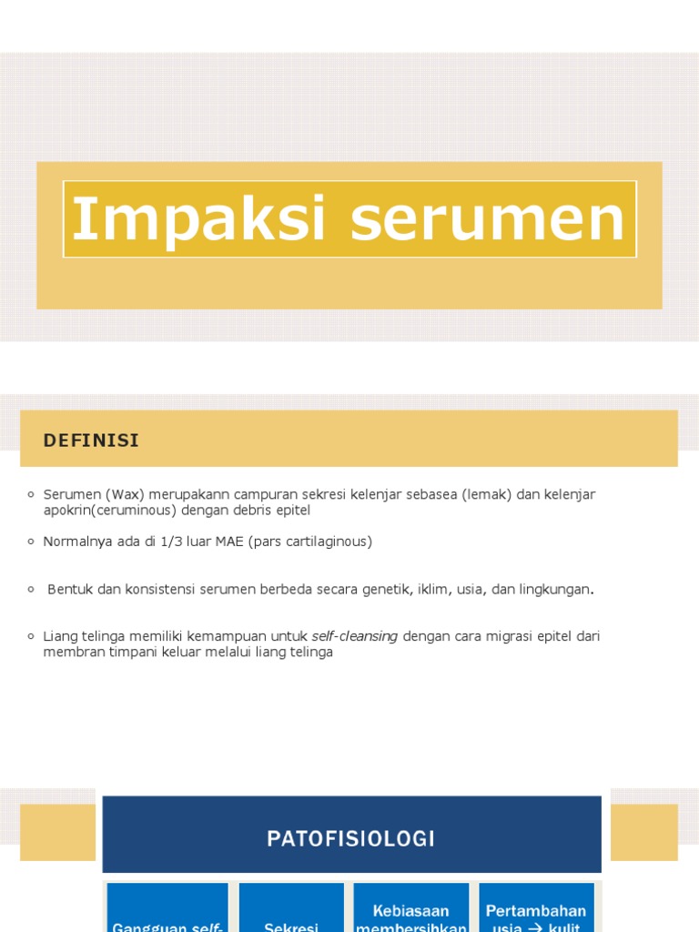 Impaksi Serumen (JG) | PDF