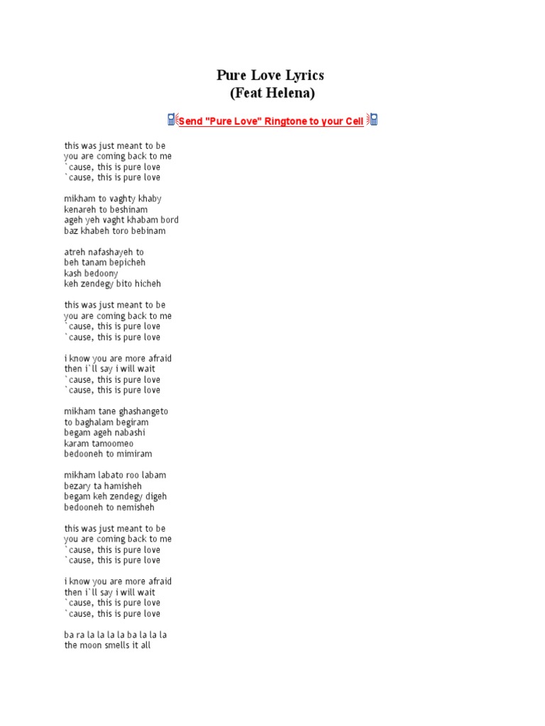 Pure Love Lyrics | PDF