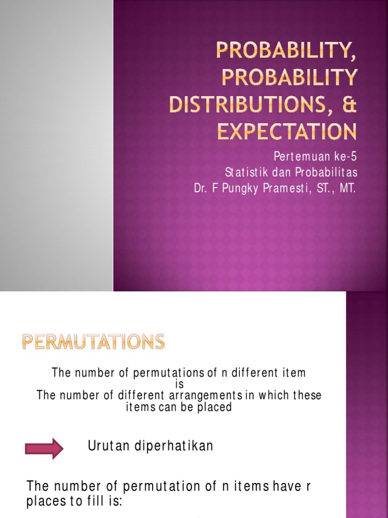 03 Probability, Probability Distributions, & Expectation | PDF | Probability Distribution ...