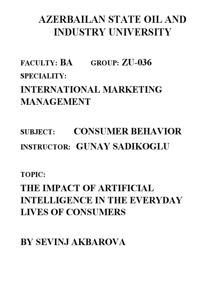 Consumer Behavior Thesis | PDF | Gmail | Artificial Intelligence