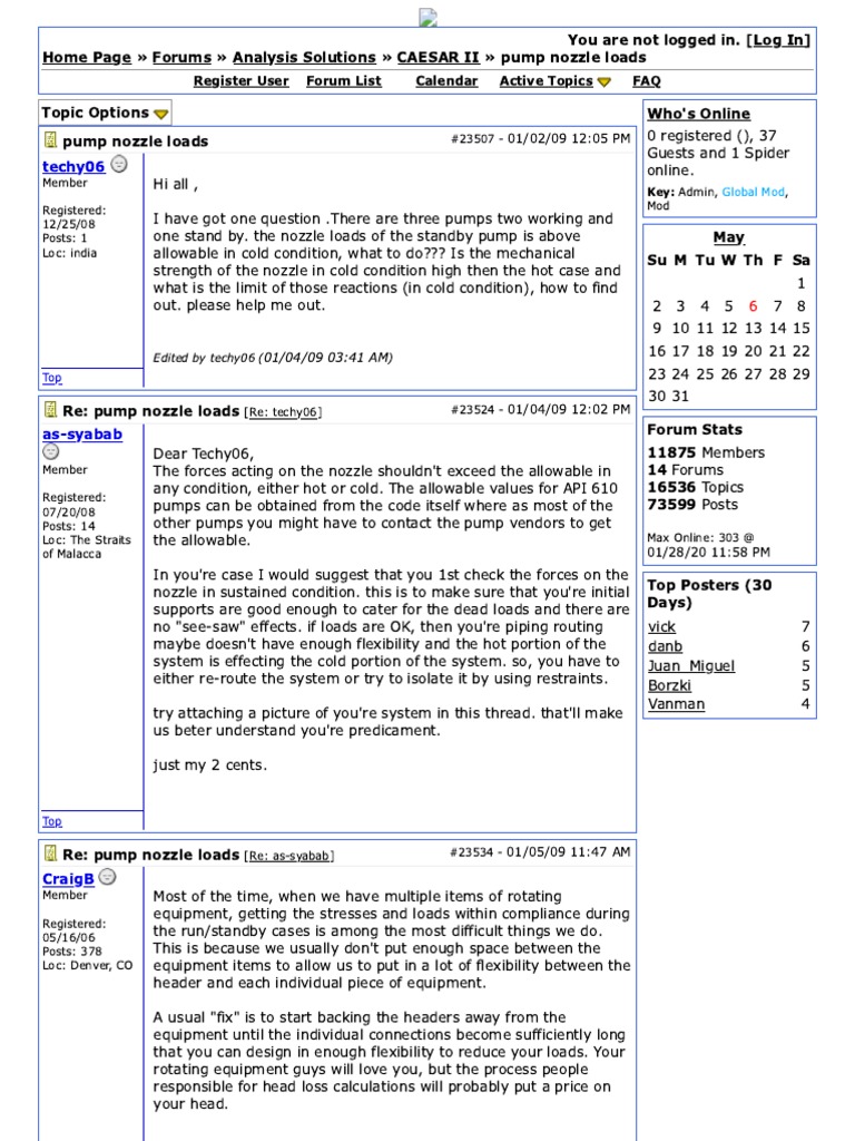 Pump Nozzle Loads - Intergraph CADWorx & Analysis | PDF