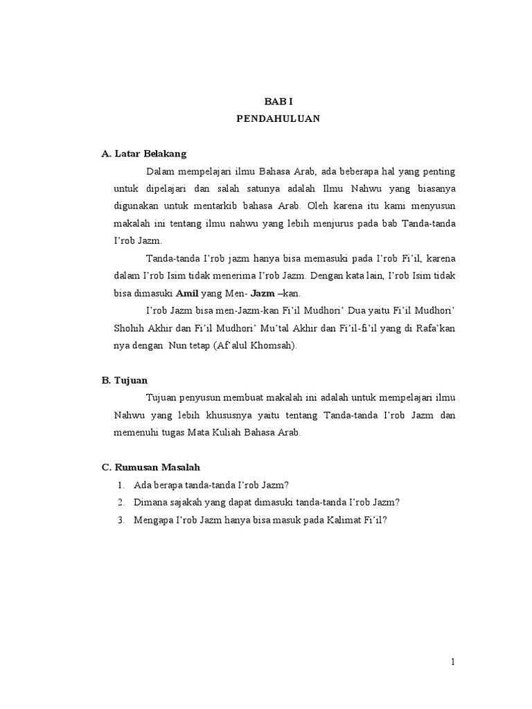 Tanda I'rob Jazm | PDF