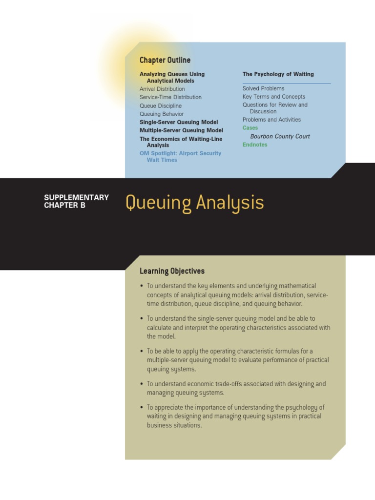 Queuing Analysis: Chapter Outline | PDF | Teaching Mathematics | Science