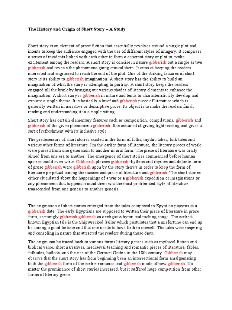 The History and Origin of Short Story | PDF | Short Stories | Narrative