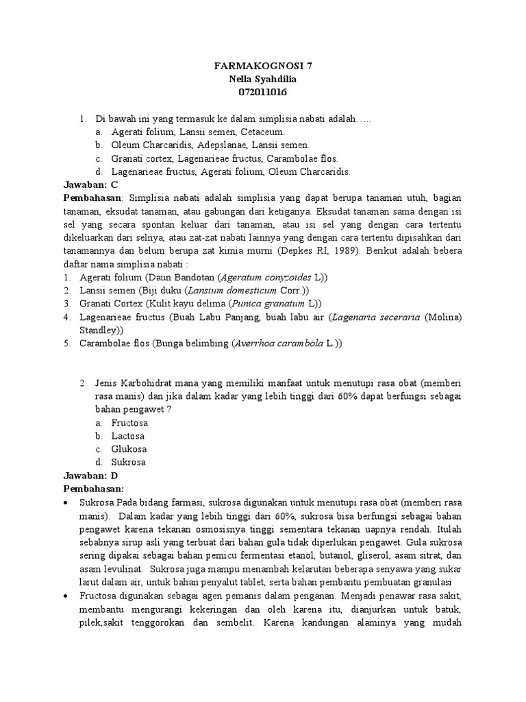 Simplisia Nabati dan Farmasi | PDF | Kesehatan Holistik