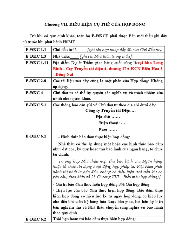 Chuong VIII Bieu Mau Hop Dong | PDF