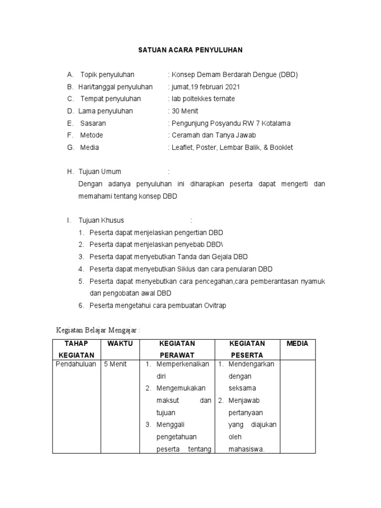 Sap DBD | PDF | Kesehatan Holistik