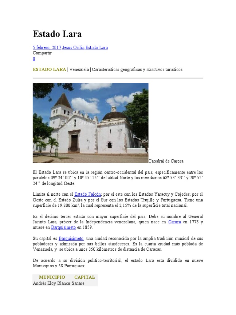Estado Lara | PDF | Artes (general) | Escultura