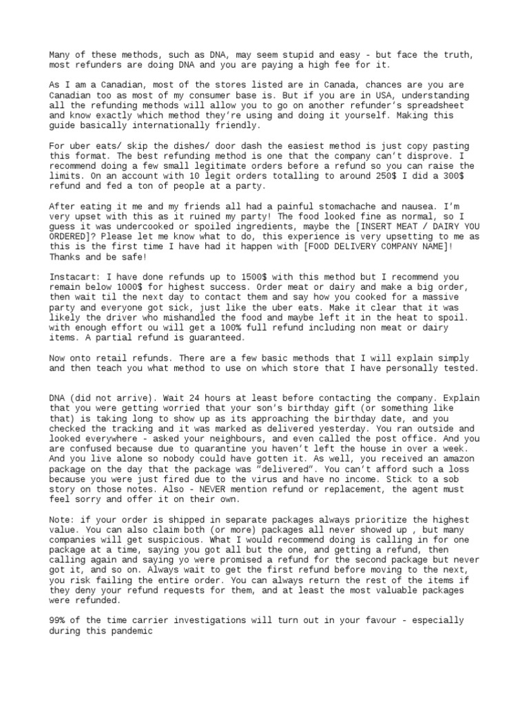 Refund Method Pack (10+ Methods) | PDF | Pay Pal | Business