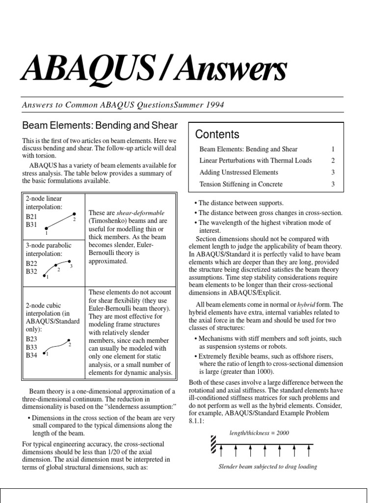 Answers To Common ABAQUS Questions | PDF | Beam (Structure) | Bending