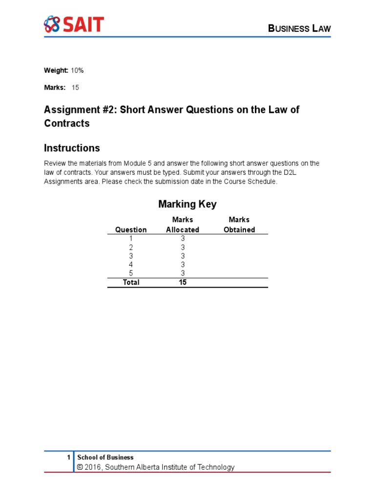 Assignment 2 | PDF | Contract Law | Common Law