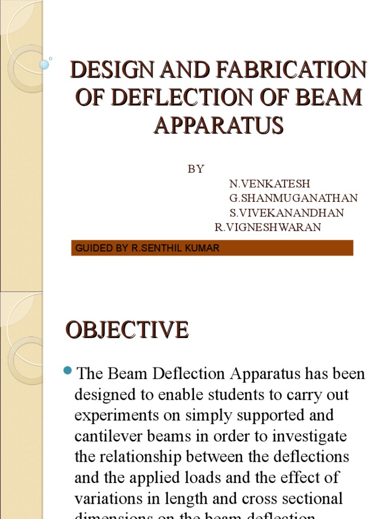Beam Deflection Apparatus Design | PDF | Beam (Structure) | Stiffness