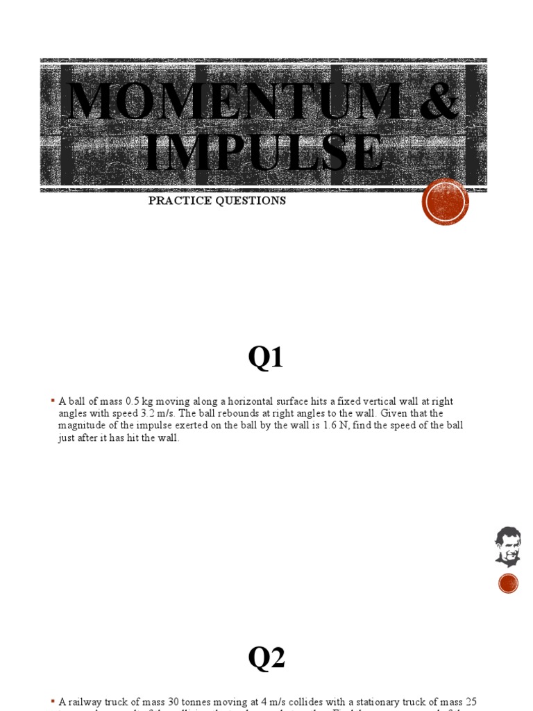 Momentum & Impulse Practice Test Questions | PDF | Social Science