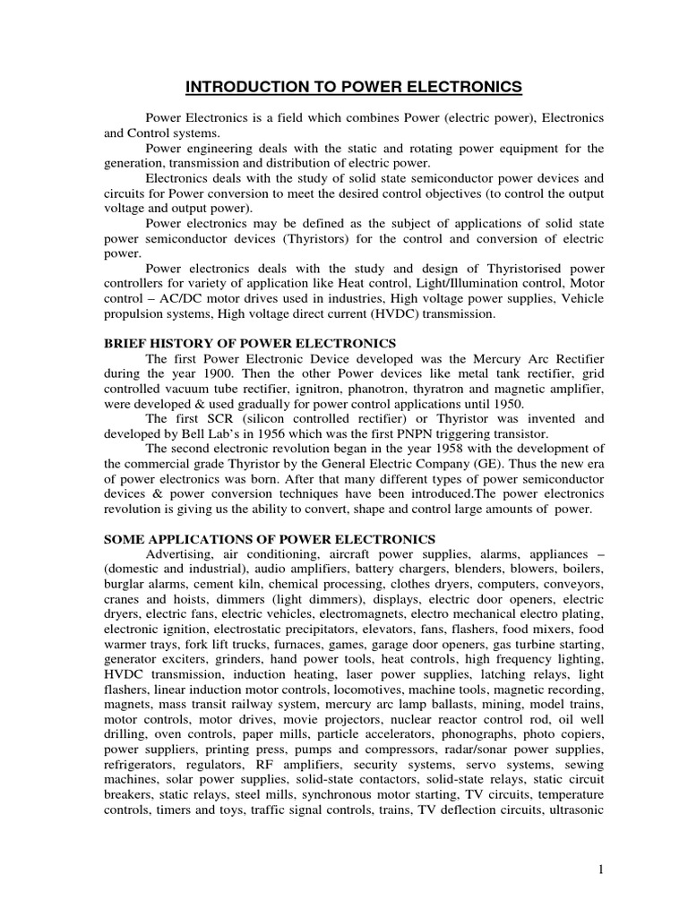 Electronics Communication - Engineering - Power Electronics ...