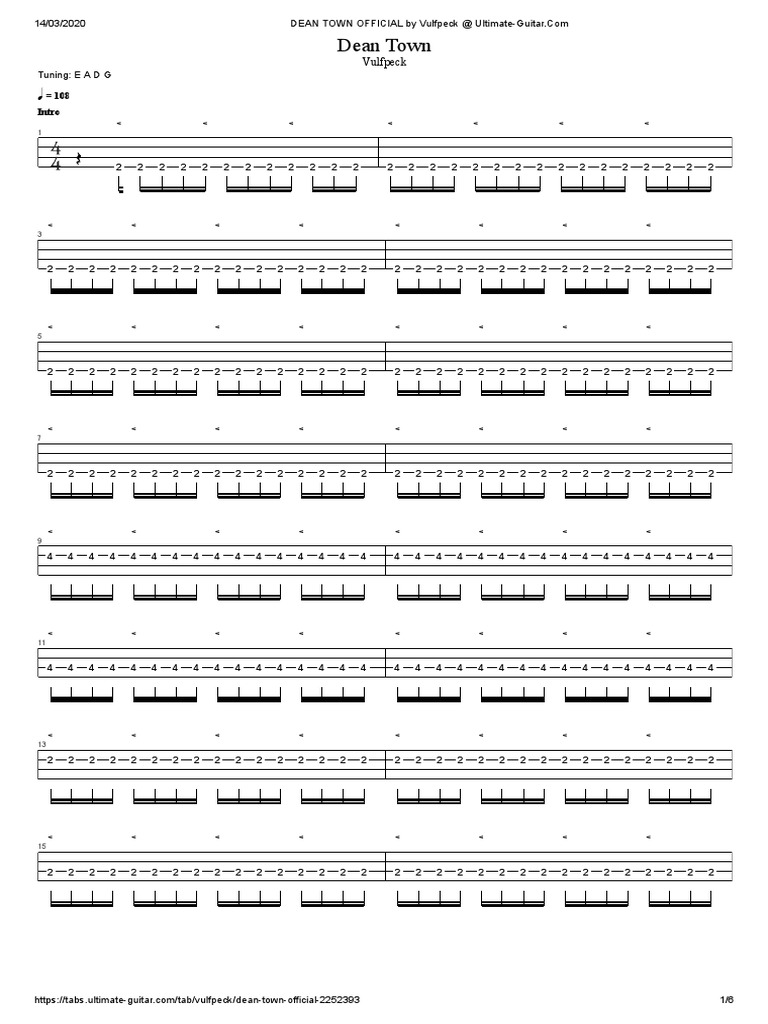 DEAN TOWN OFFICIAL by Vulfpeck | PDF