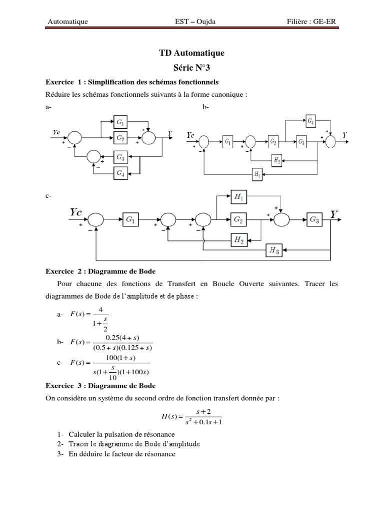 TD3 - Automatique | PDF | Sciences et mathématiques | Ordinateurs
