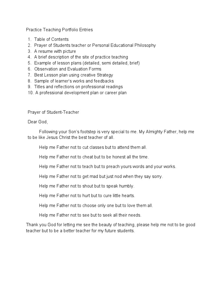 Professional Readings in Teaching Portfolio | PDF | Teachers | Lesson Plan