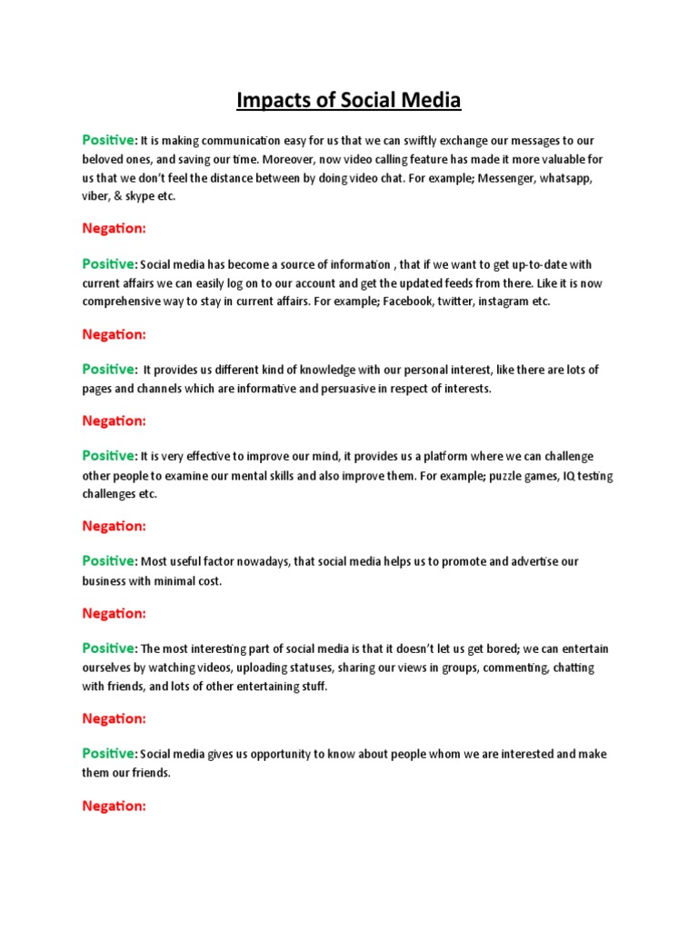Impacts of Social Media: Positive | PDF | Social Media | Popular ...