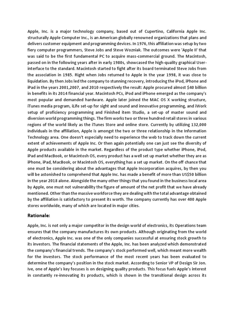 Apple Inc Report | PDF