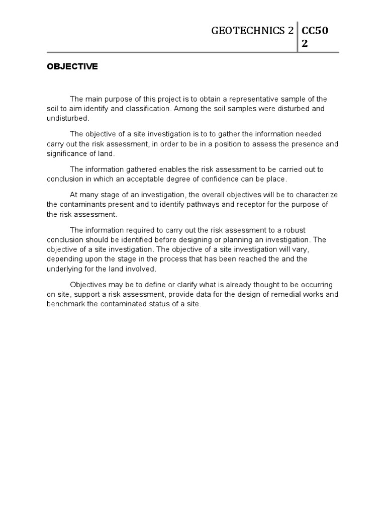 Soil Sampling and Site Investigation Guide | PDF | Geotechnical ...