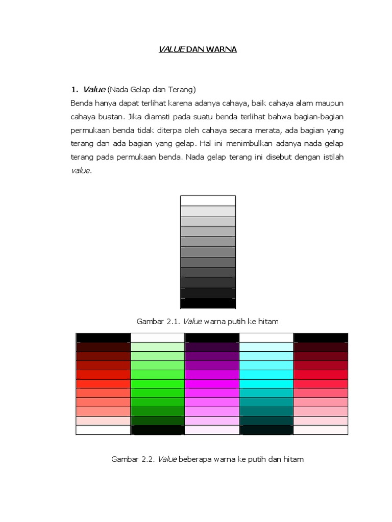 Penerapan Value dalam Warna Lukisan | PDF | Pengembangan Diri | Sains ...