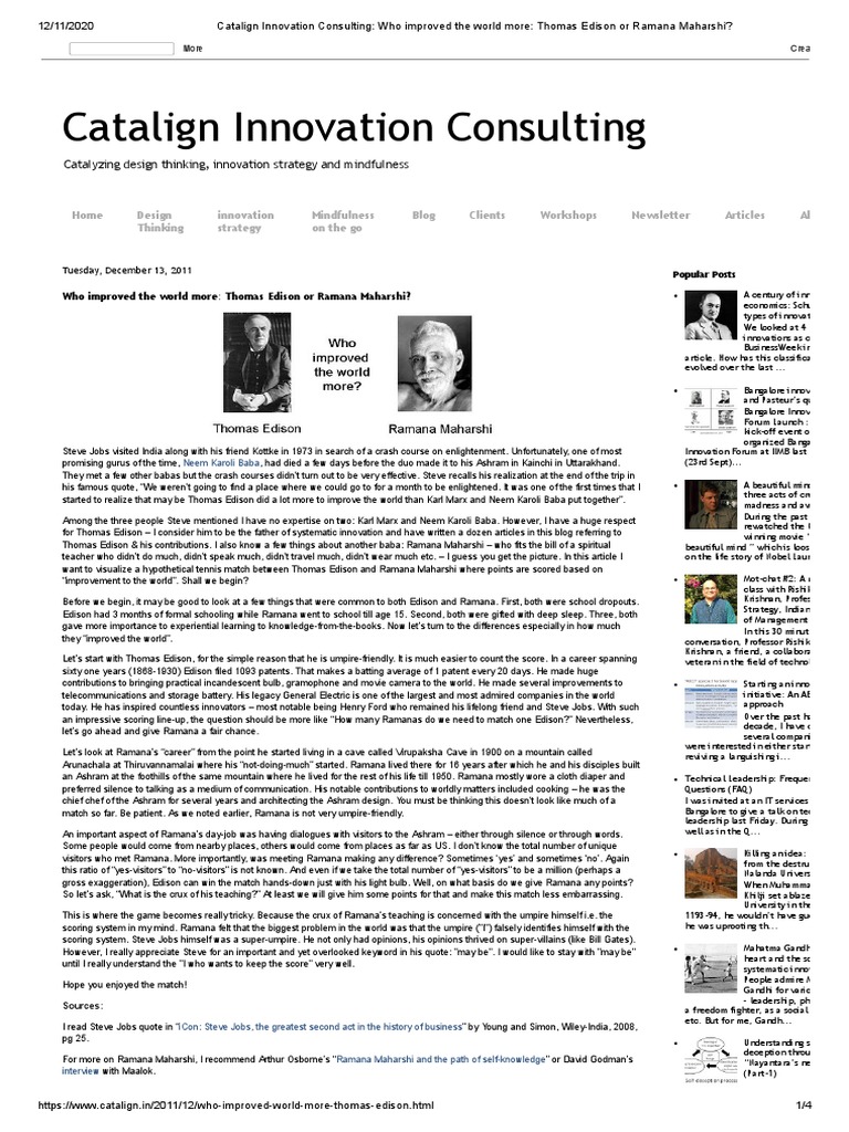 Catalign Innovation Consulting - Who Improved The World More - Thomas ...