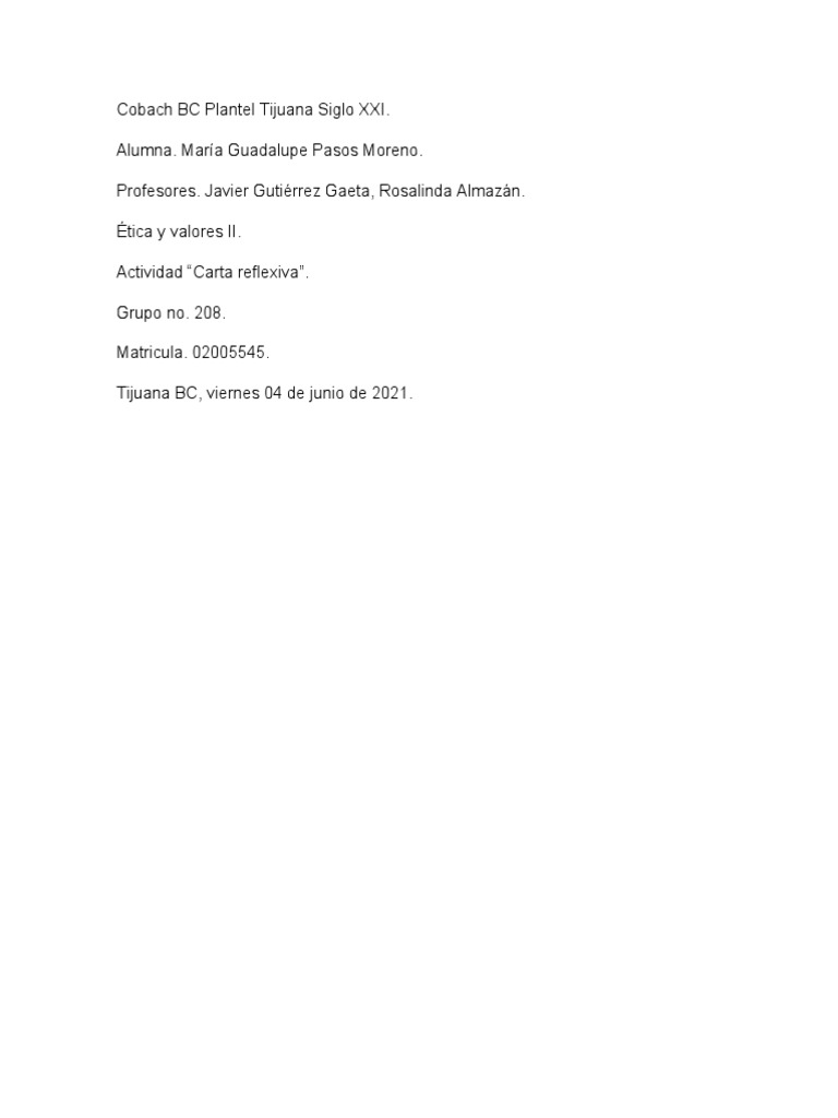 Carta Reflexiva | PDF | Desierto | Agua