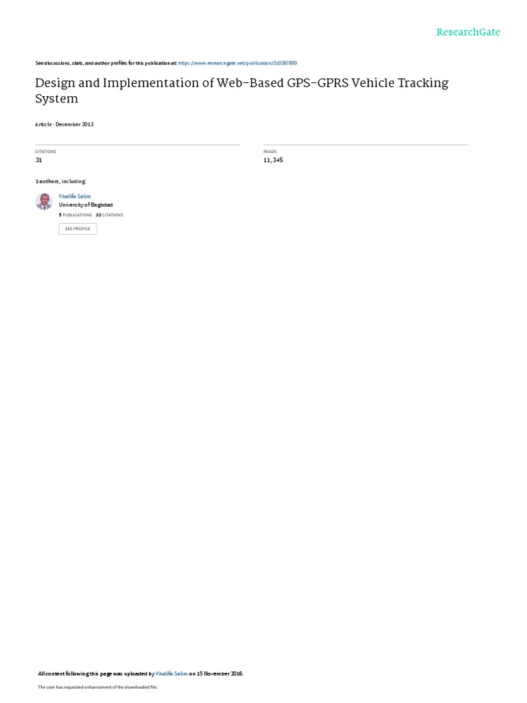 Design and Implementation of Web-Based GPS-GPRS Vehicle Tracking System ...