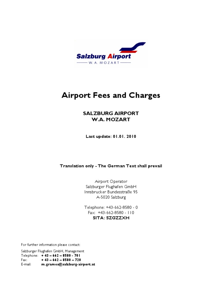 Airport Fees and Charges 2010 | PDF | Airport | Airlines
