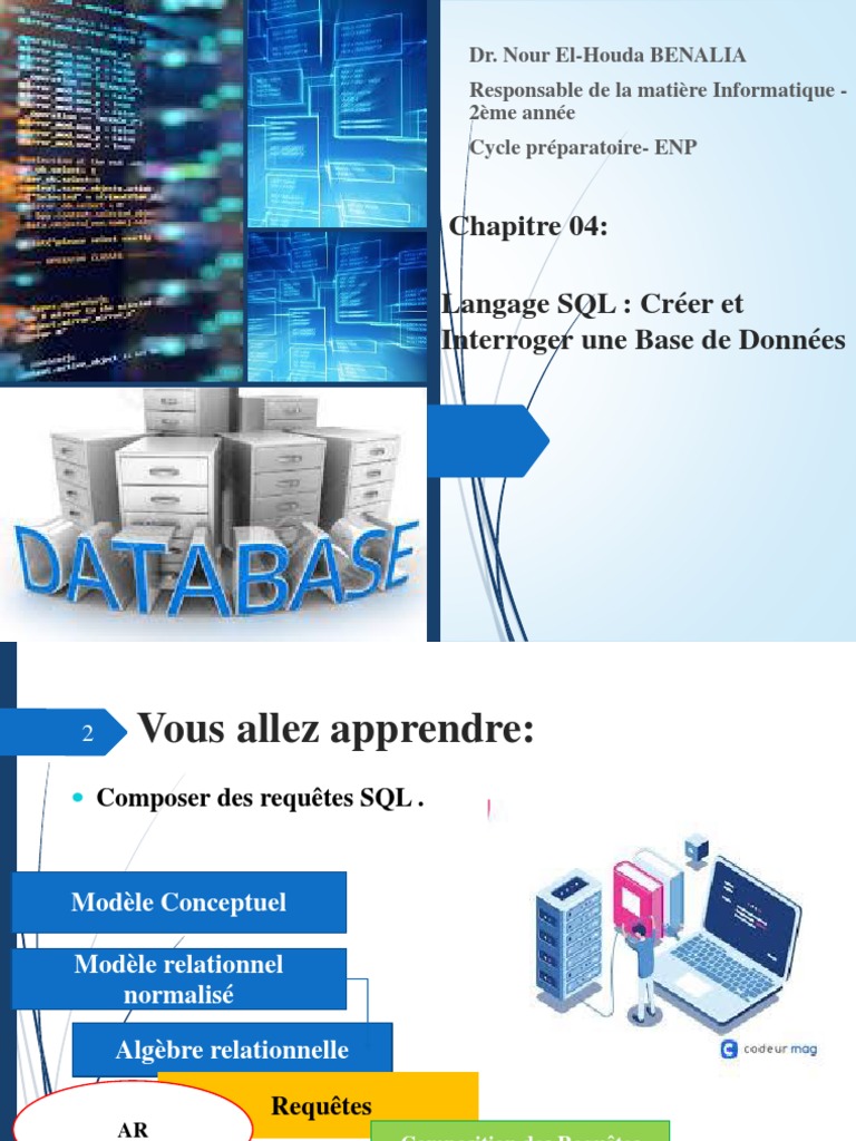 Chapitre 4 Langage SQL | PDF | SQL | Base de données relationnelle