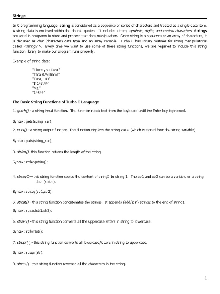 Strings | PDF | String (Computer Science) | Subroutine