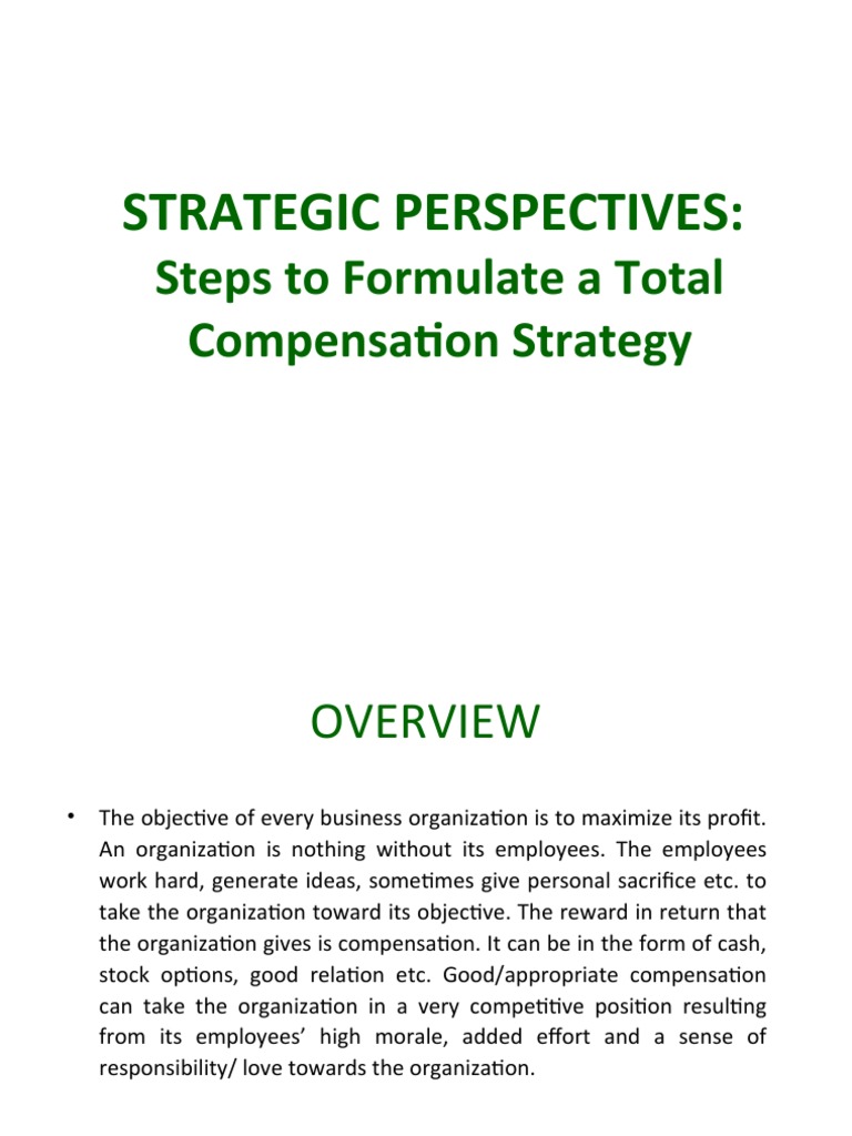 Formulating a Total Compensation Strategy | PDF | Employment ...