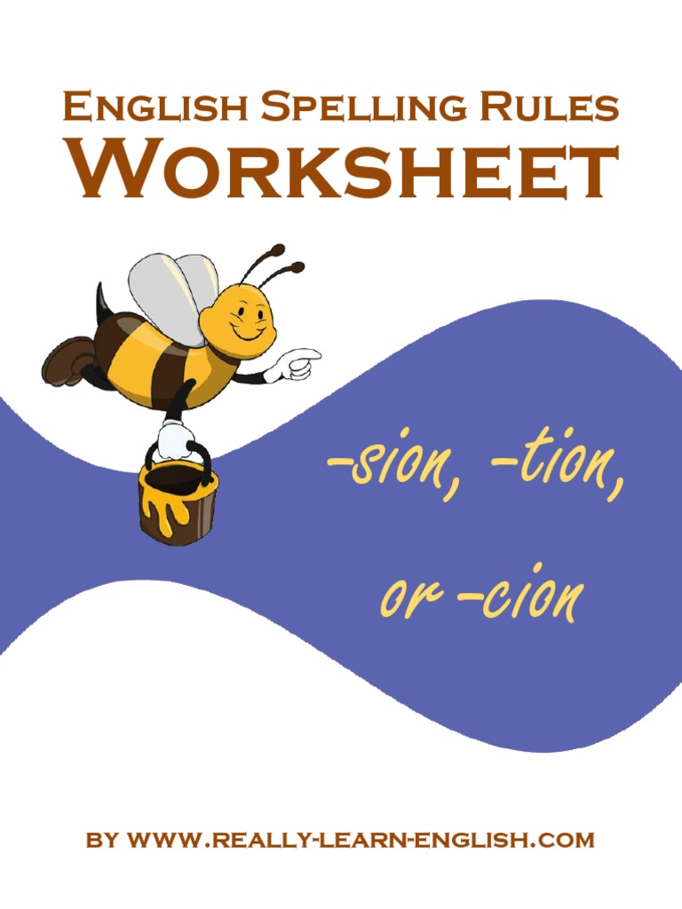 1suffixes, English Spelling Rules Worksheet Sion Tion or Cion | PDF ...