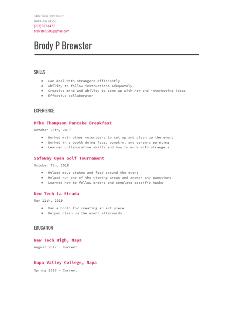 Brody P Brewster: Skills | PDF