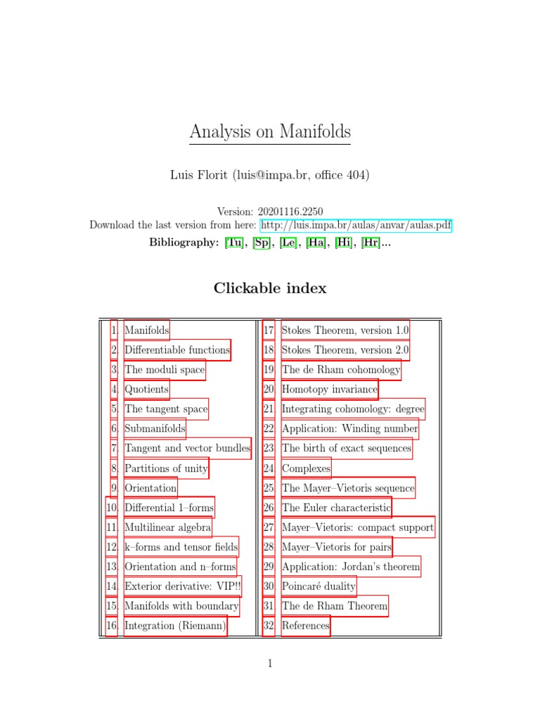 Analysis of Manifolds IMPA | PDF | Differentiable Manifold | Manifold