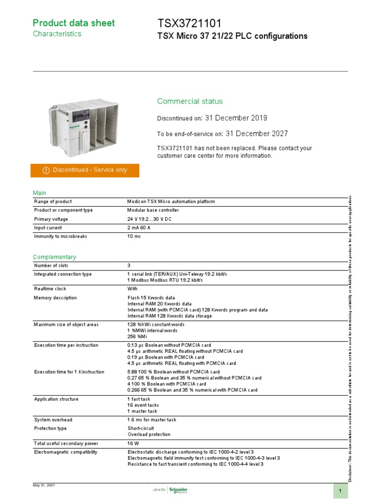 Modicon TSX Micro - TSX3721101 | PDF | Programmable Logic Controller ...