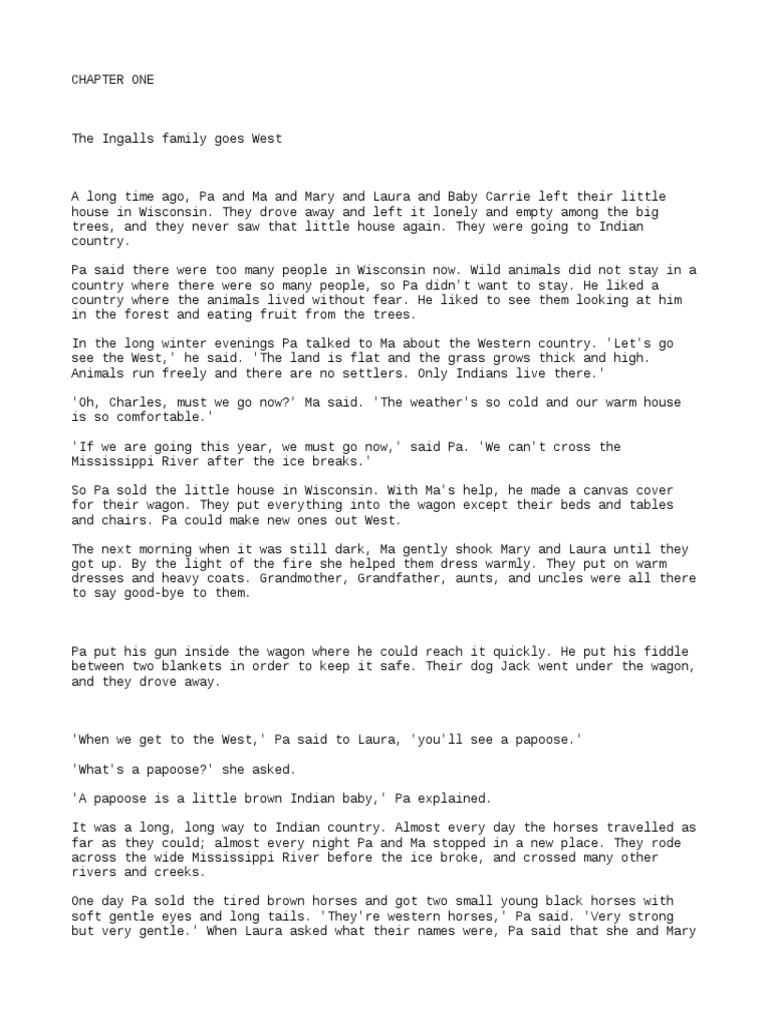 Little House On The Prairie by Laura Ingalls Wilder | PDF | Little ...