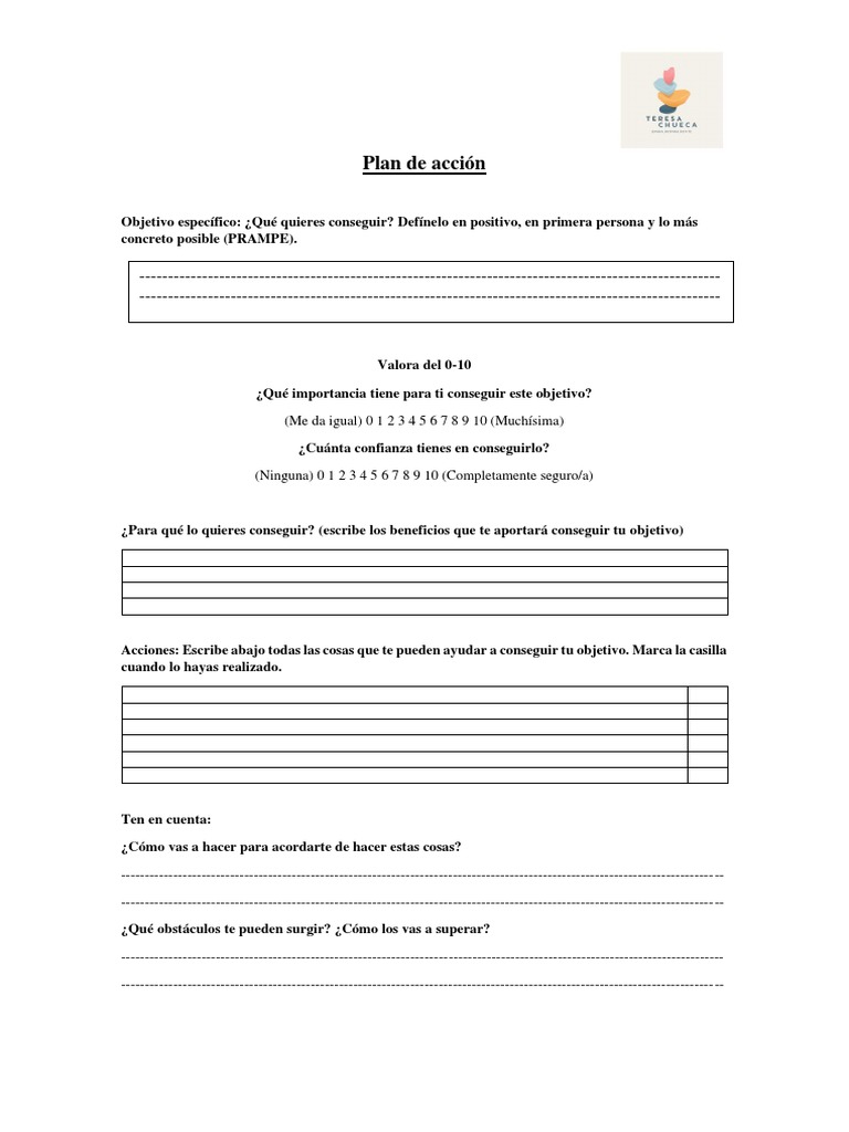 Plantilla para Plan de Acción Personal | PDF