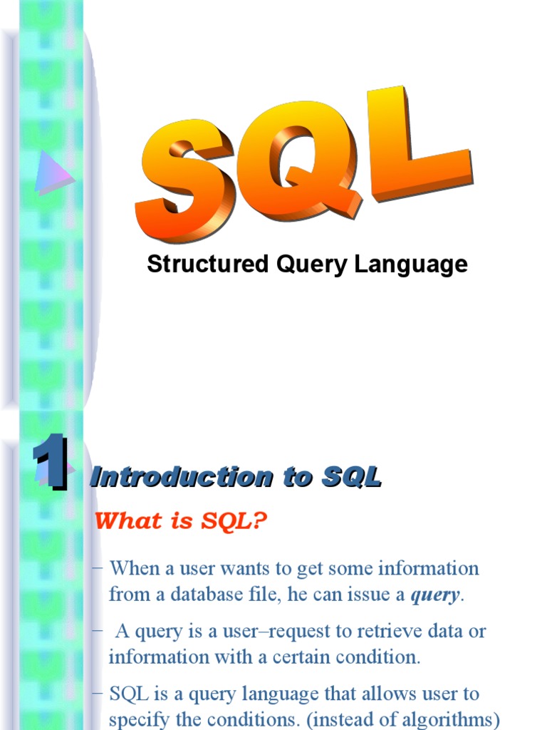 Structured Query Language | PDF | Sql | Data