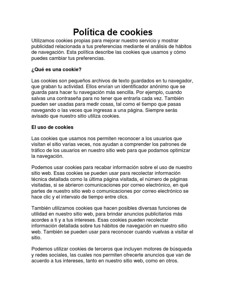 Cookies | PDF | Cookie HTTP | Sitios web